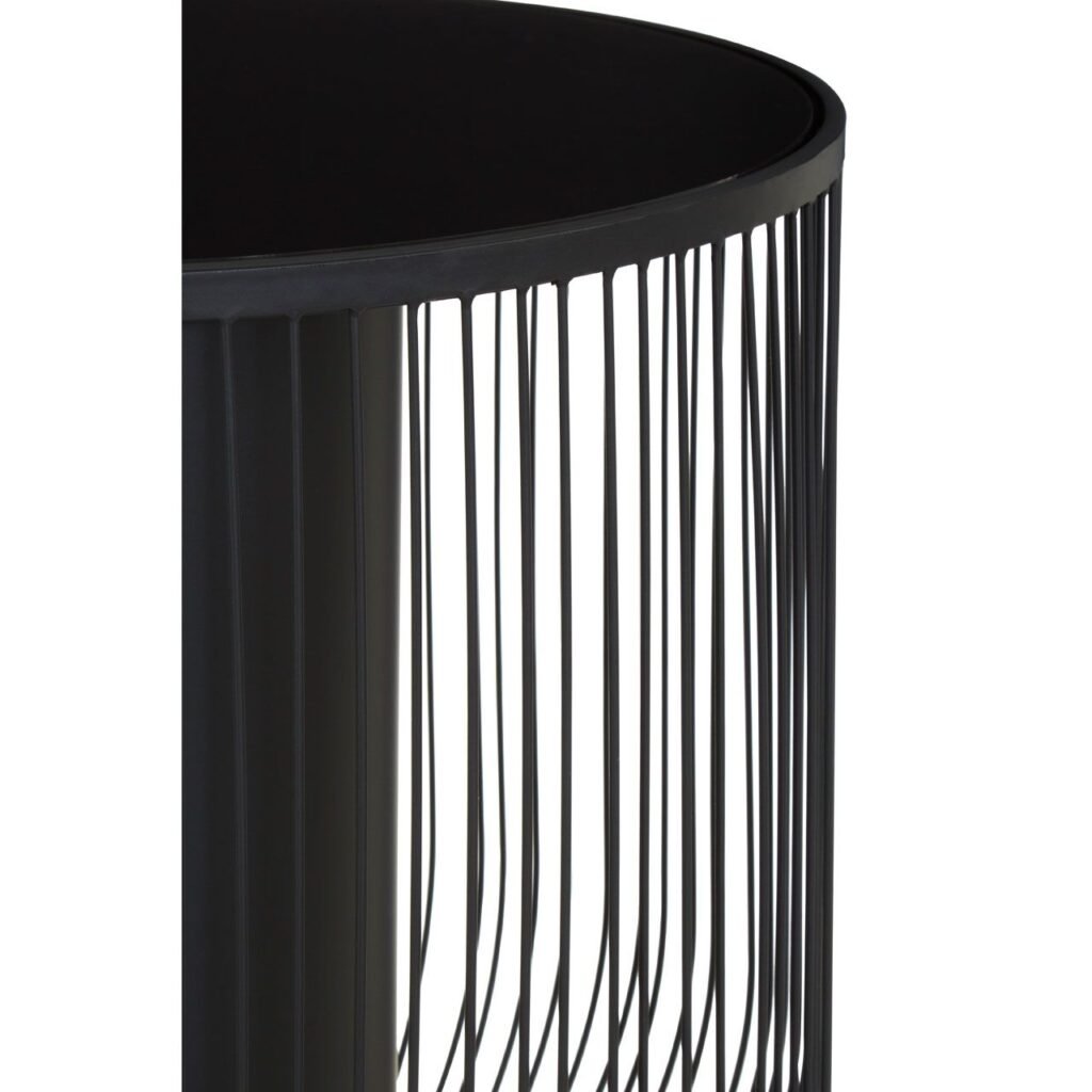 Mossley End Table With Black Glass Top - Eclectic Niche - Exquisite ...