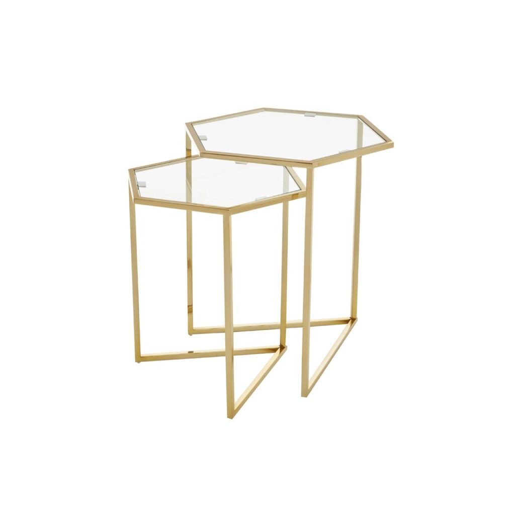 Buckhurst Set Of 2 Gold Finish Tables - Eclectic Niche - Exquisite ...