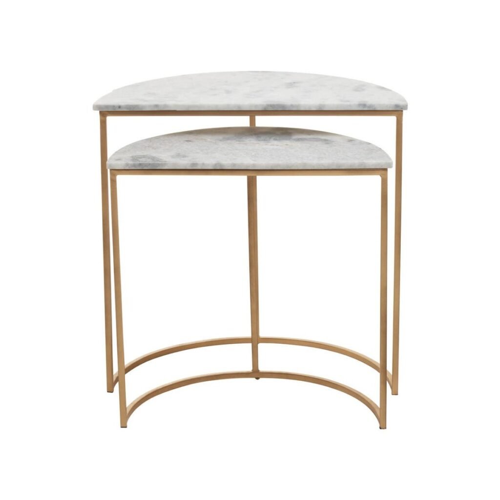 Cranleigh Nest Of 2 White Marble Side Tables - Eclectic Niche ...