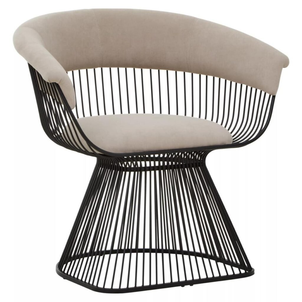 Aiste Mink and Black Velvet Chair - Eclectic Niche - Exquisite ...