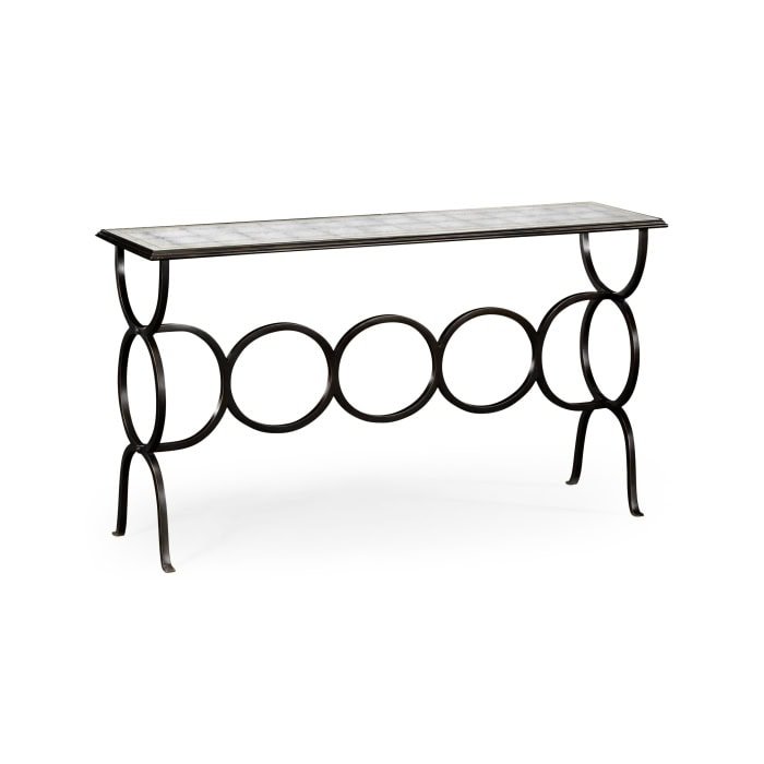 Luxe Console Table Circles Bronze Eclectic Niche Exquisite