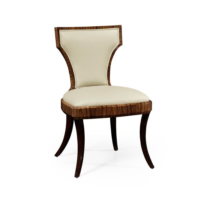 Dining Chair High Lustre Santos in Cream Leather - Eclectic Niche - Exquisite Furniture & Homeware