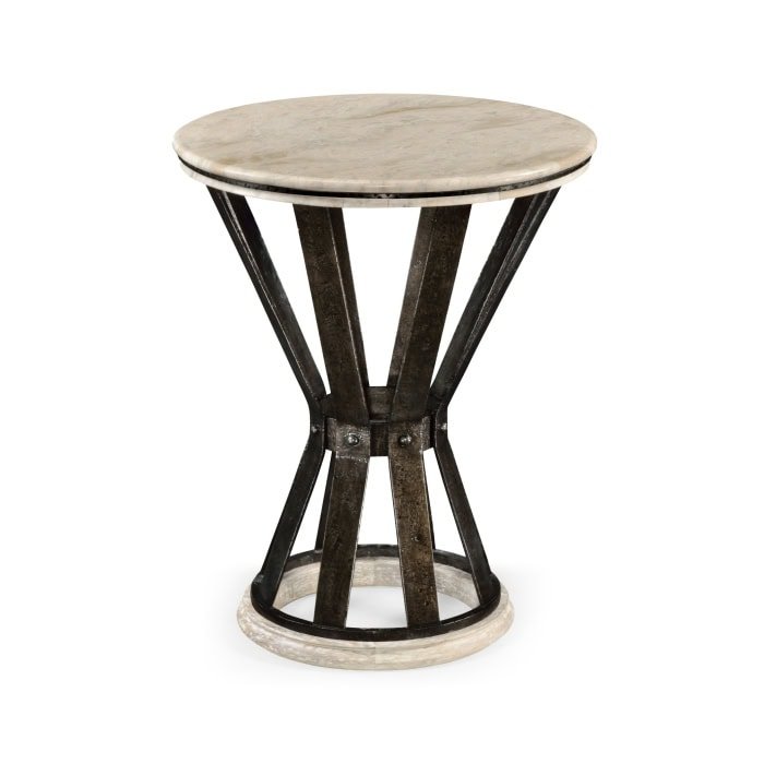 Side Table Wrought Iron with Marble Top Light - Eclectic Niche ...
